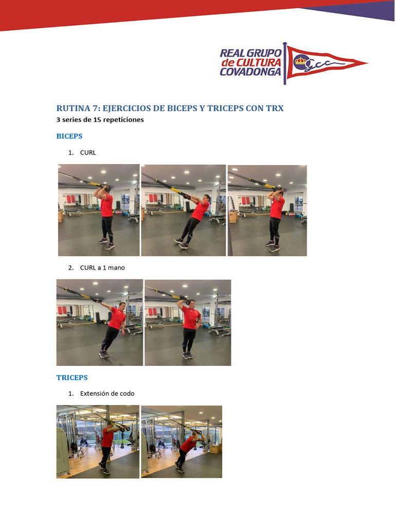 Rutina 7 TRX - Biceps y Triceps | PDF