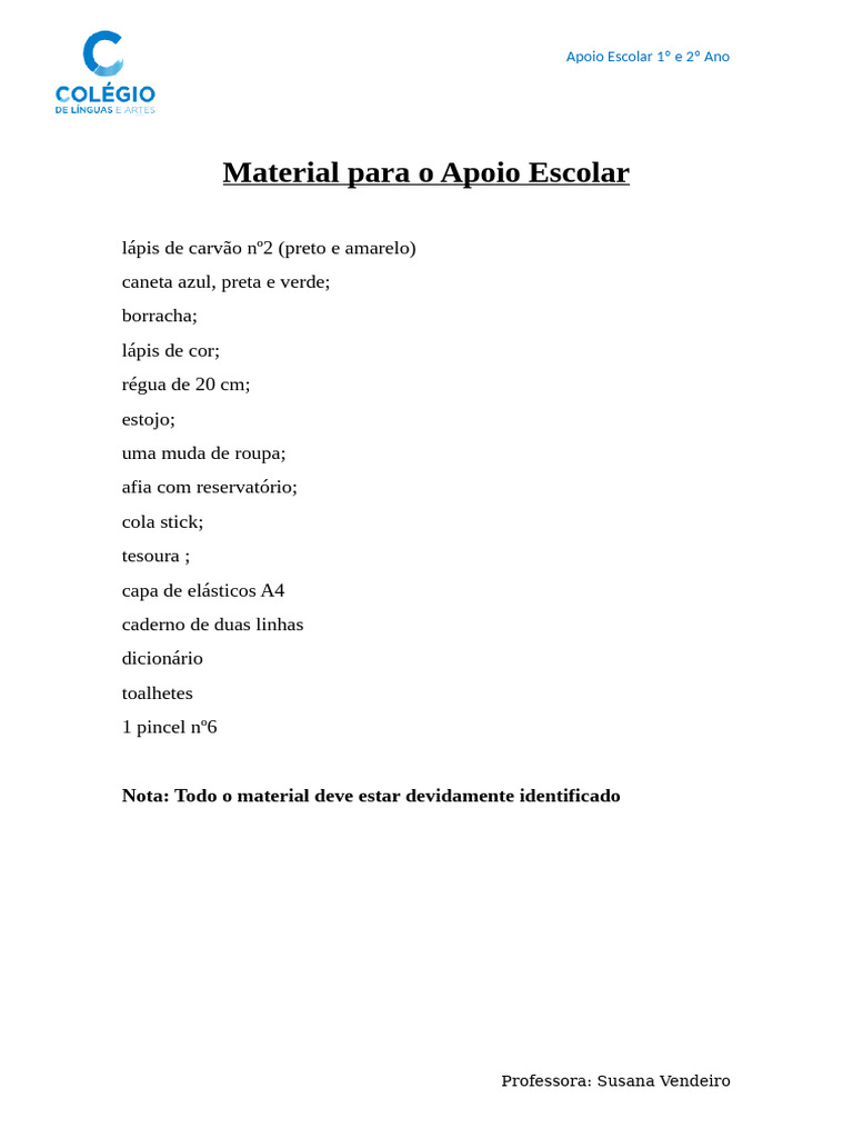 Material para Apoio Escolar | PDF