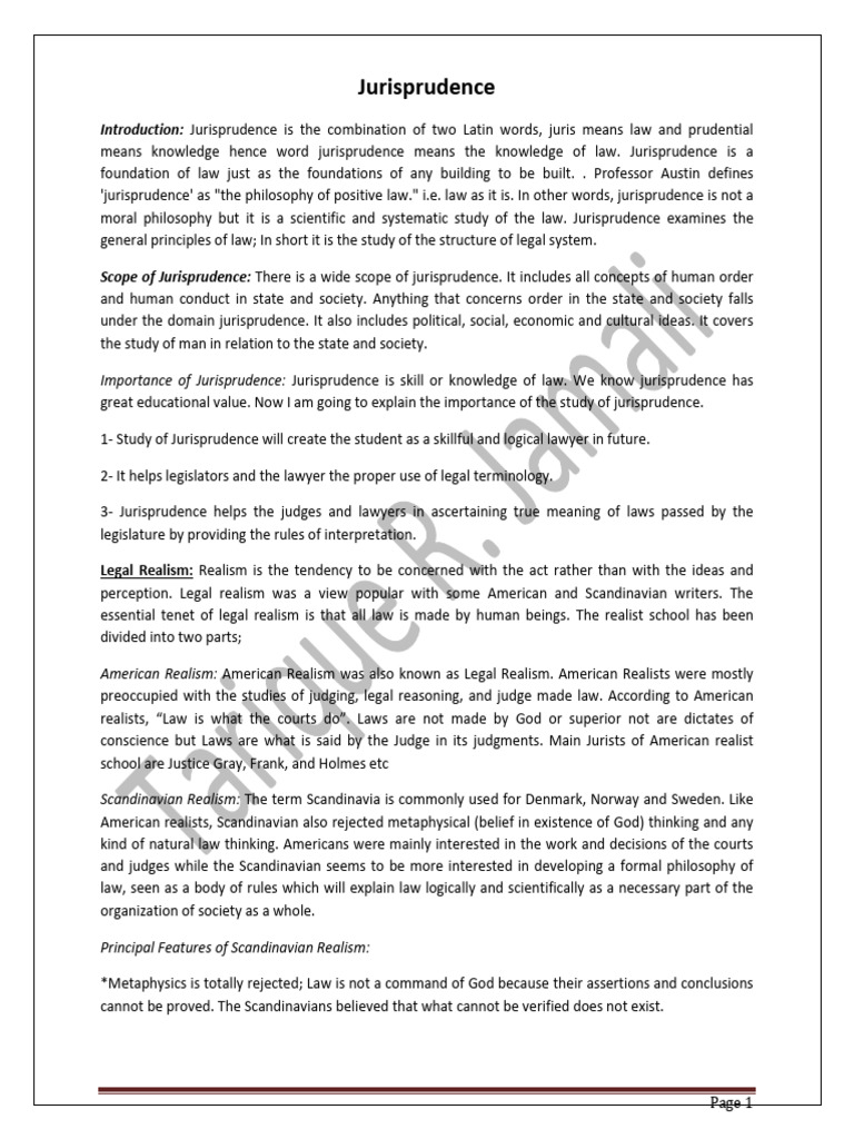 Understanding Jurisprudence and Legal Theories | PDF | Negligence ...