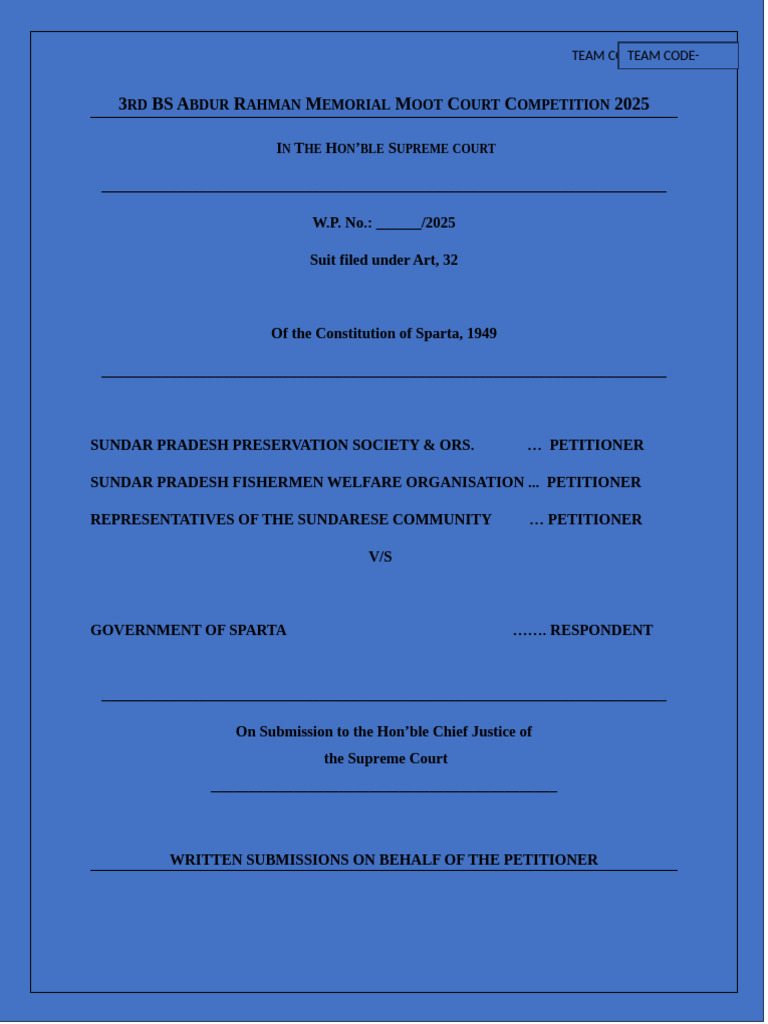 Petitioner Memorial Final | PDF | Supreme Court Of The United States ...