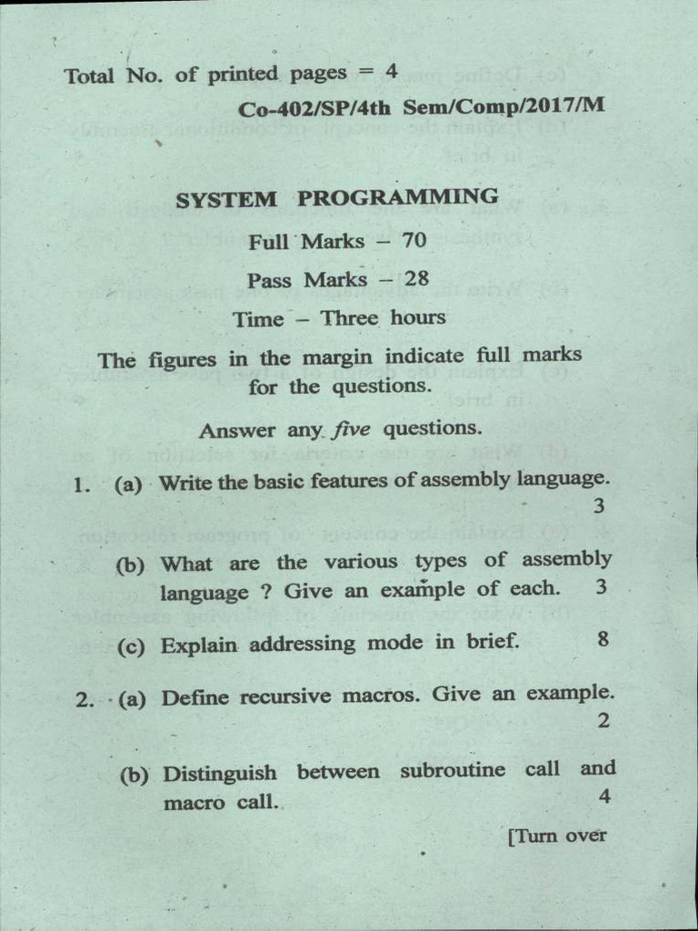 CO-402 SP(1) | PDF | Assembly Language | Computer Engineering