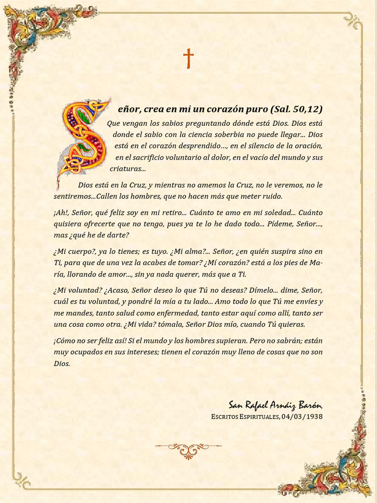 San Rafael Arnaíz Barón - Señor crea en mí un corazón puro | PDF