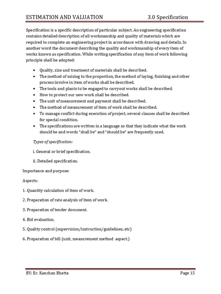 3 specification (1) | PDF | Concrete | Specification (Technical Standard)