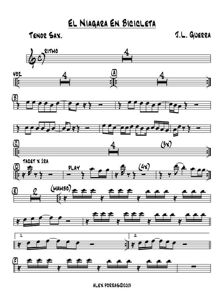 el niagara en biicicleta - Tenor Sax_ | PDF
