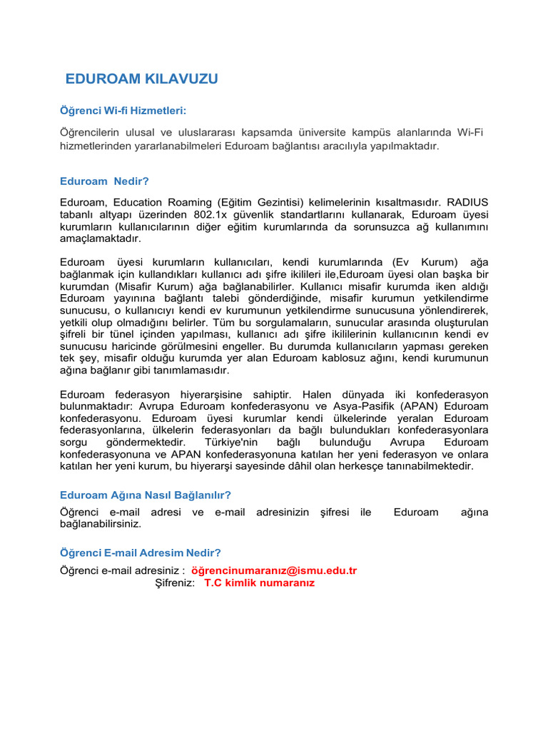 Eduroam Kilavuzu | PDF