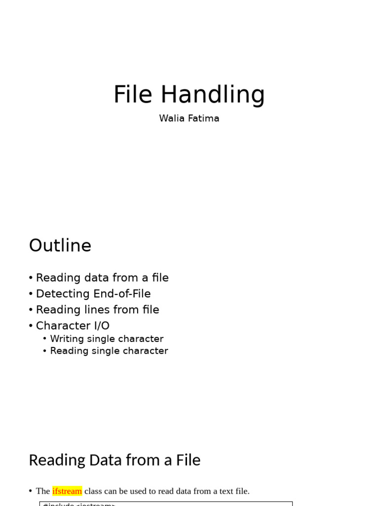 File Handling (Updated) | PDF | Text File | Namespace