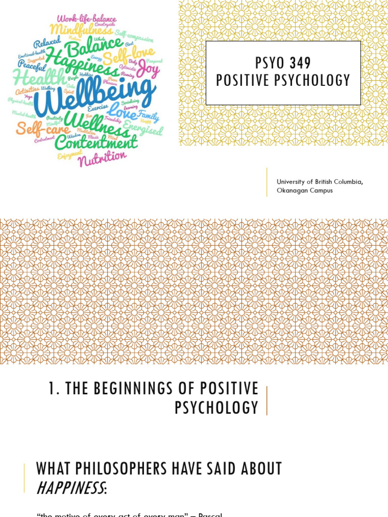 Jan 11 Intro To Positive Psych | PDF | Positive Psychology | Well Being