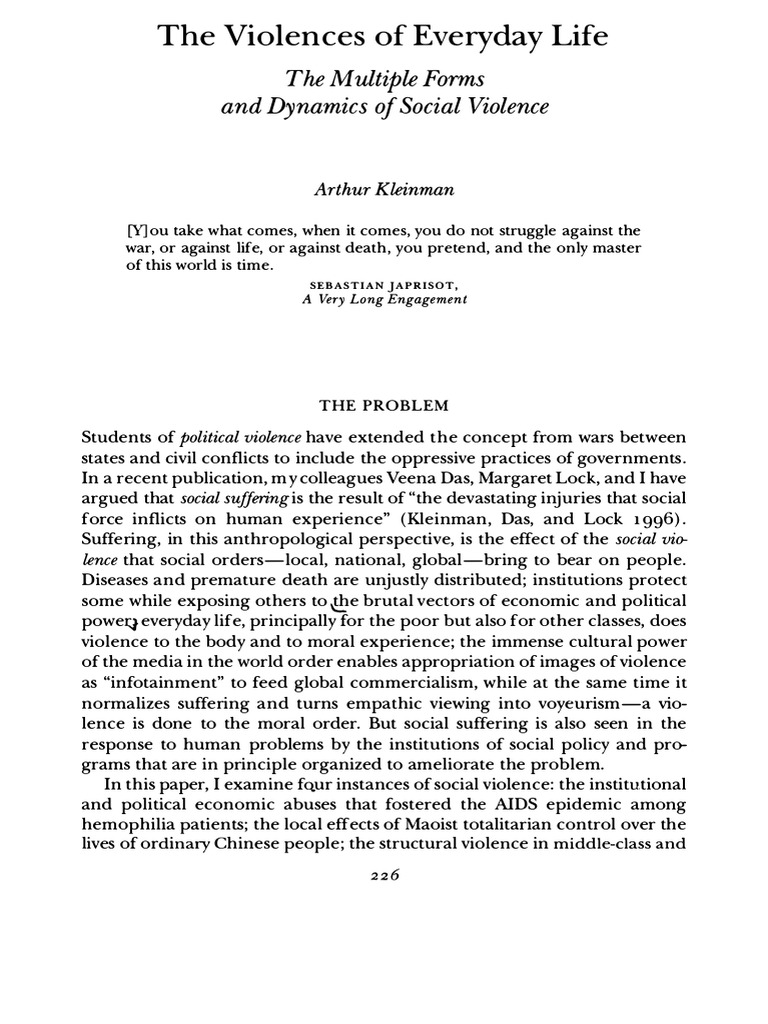 Understanding Everyday Social Violence | PDF | Violence | Psychological ...