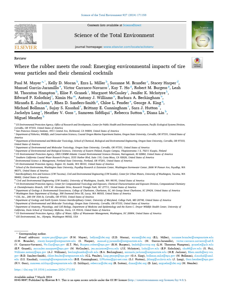 EPA HQ OPPT 2024 0403 0056 - Content | PDF | Tire | Particulates