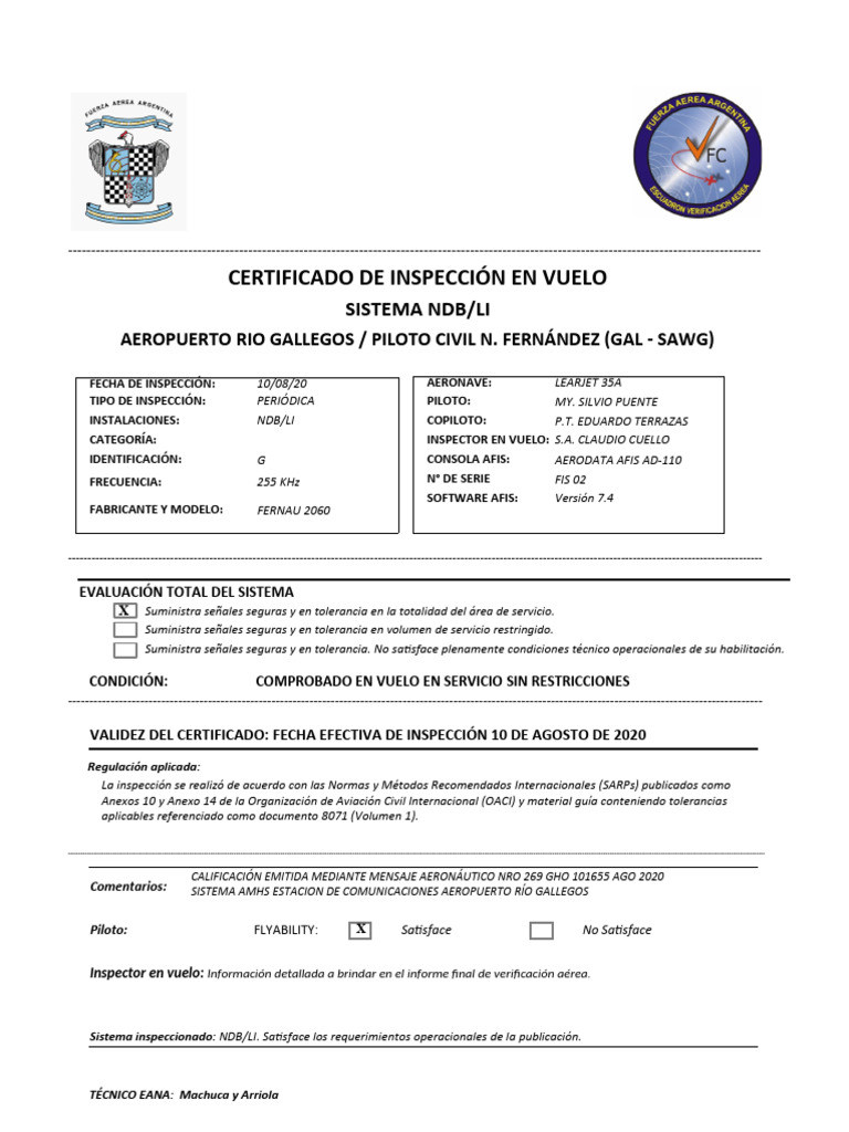 SAWG 2020.08.10 Certificado LI | PDF | Seguridad de transporte | Aviación