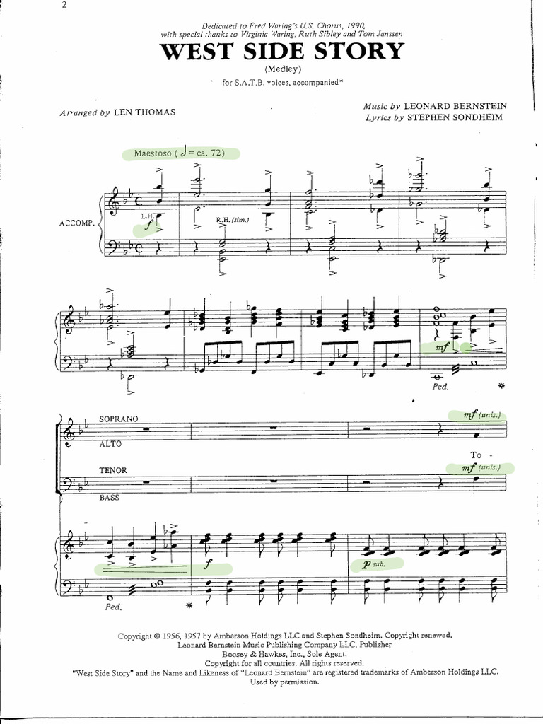 West Side Story | PDF | Choral Music | Elements Of Music