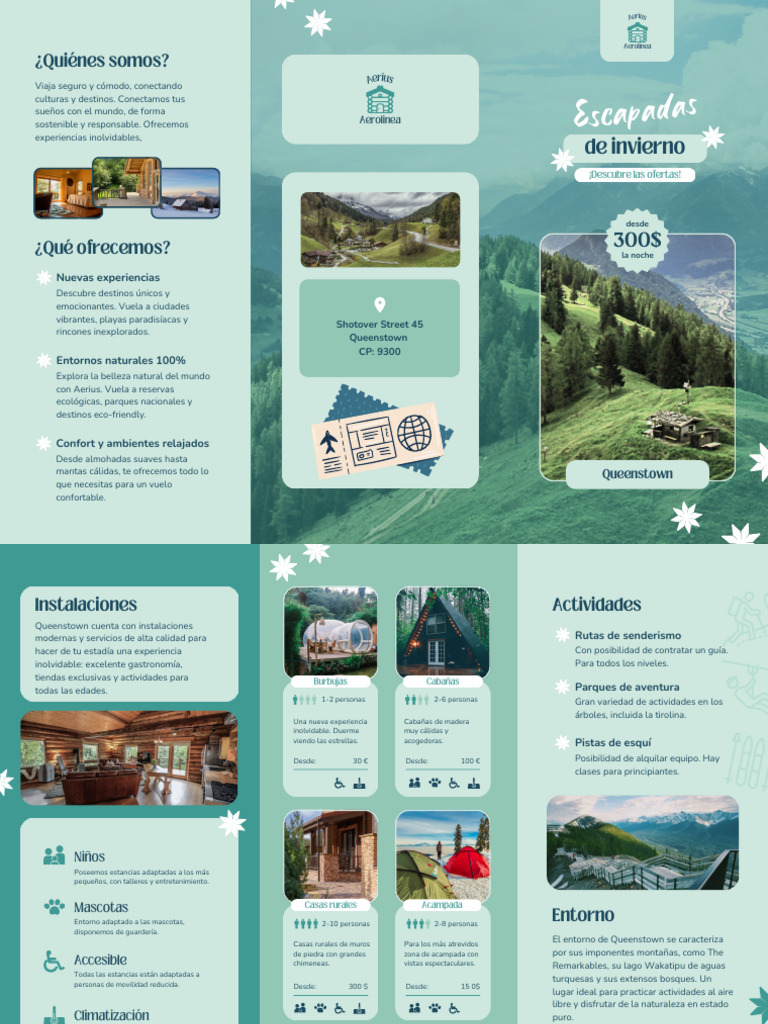 Folleto Tríptico Ofertas Alojamiento Rural Orgánico Verde (1) | PDF