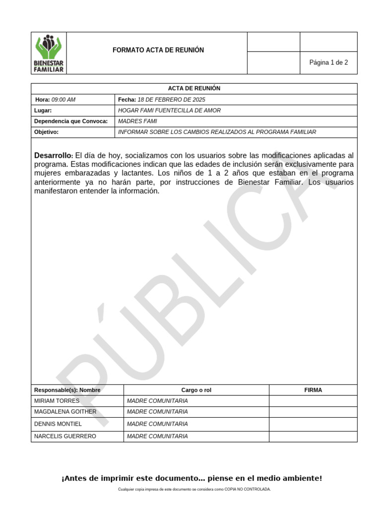 F9.p1.mi Formato Acta de Reunion o Comite v10 4 | PDF