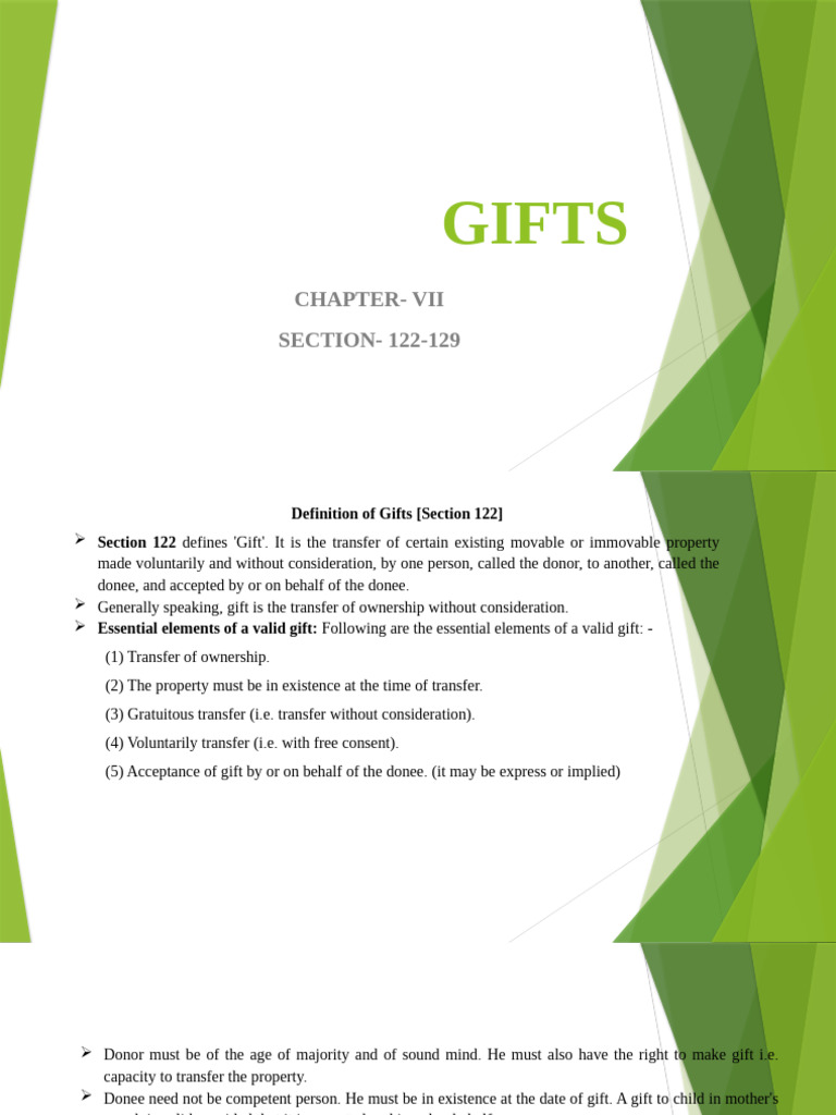 Gifts | PDF | Property | Ownership