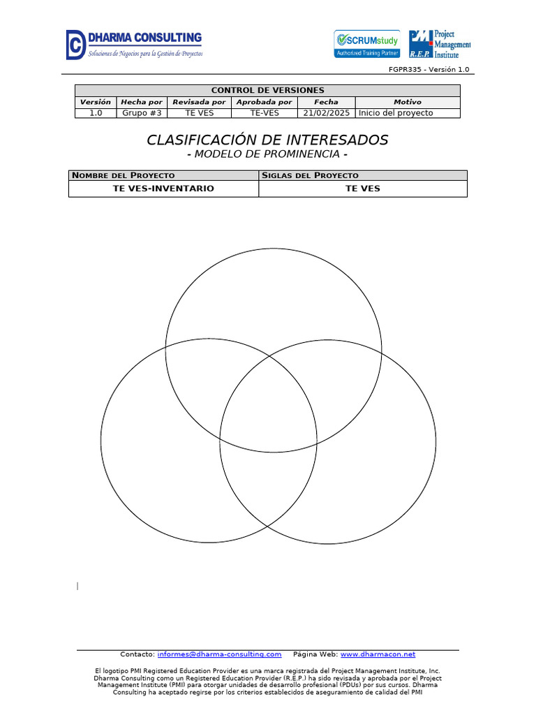 FGPR_335_06 - Clasificación de Interesados - Modelo de Prominencia | PDF