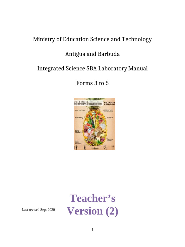 Upper Secondary Integrated Science SBA Manual (Sep 2020) - Teacher's ...