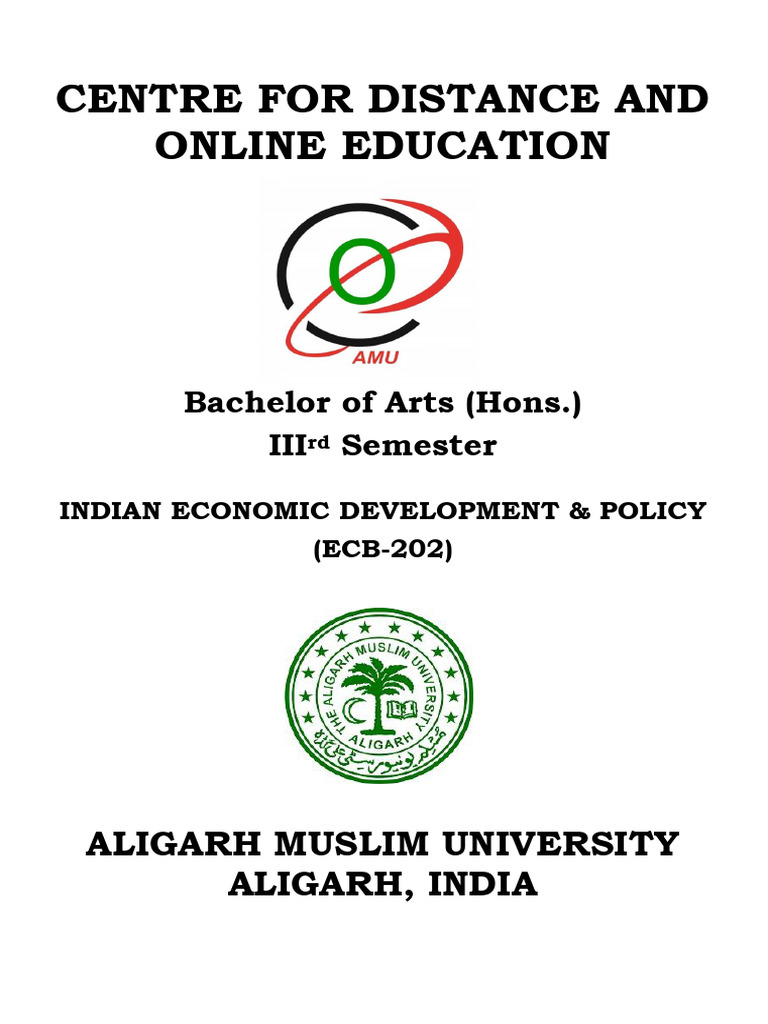 Indian Economic Development Policy-I (ECB202) (1) | PDF | Consumption ...
