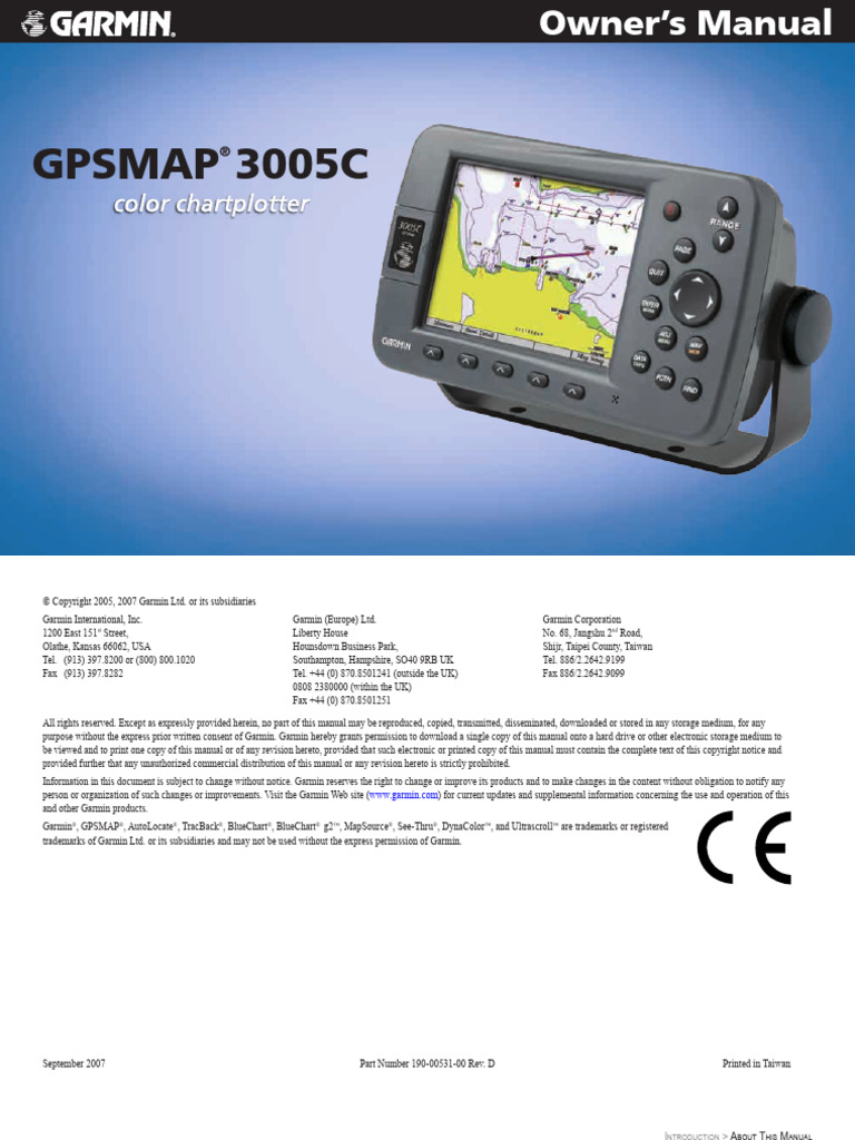 GPSMAP 3005C Owner's Manual | PDF | Global Positioning System | Navigation