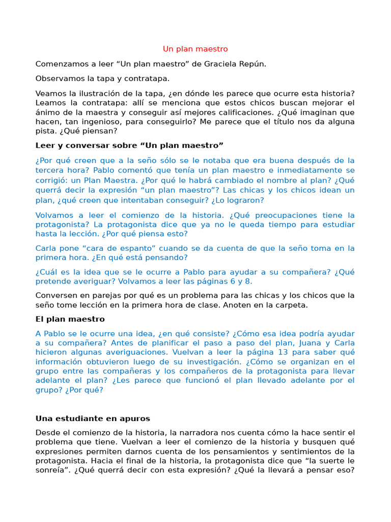 Secuencia Un Plan Maestro | PDF