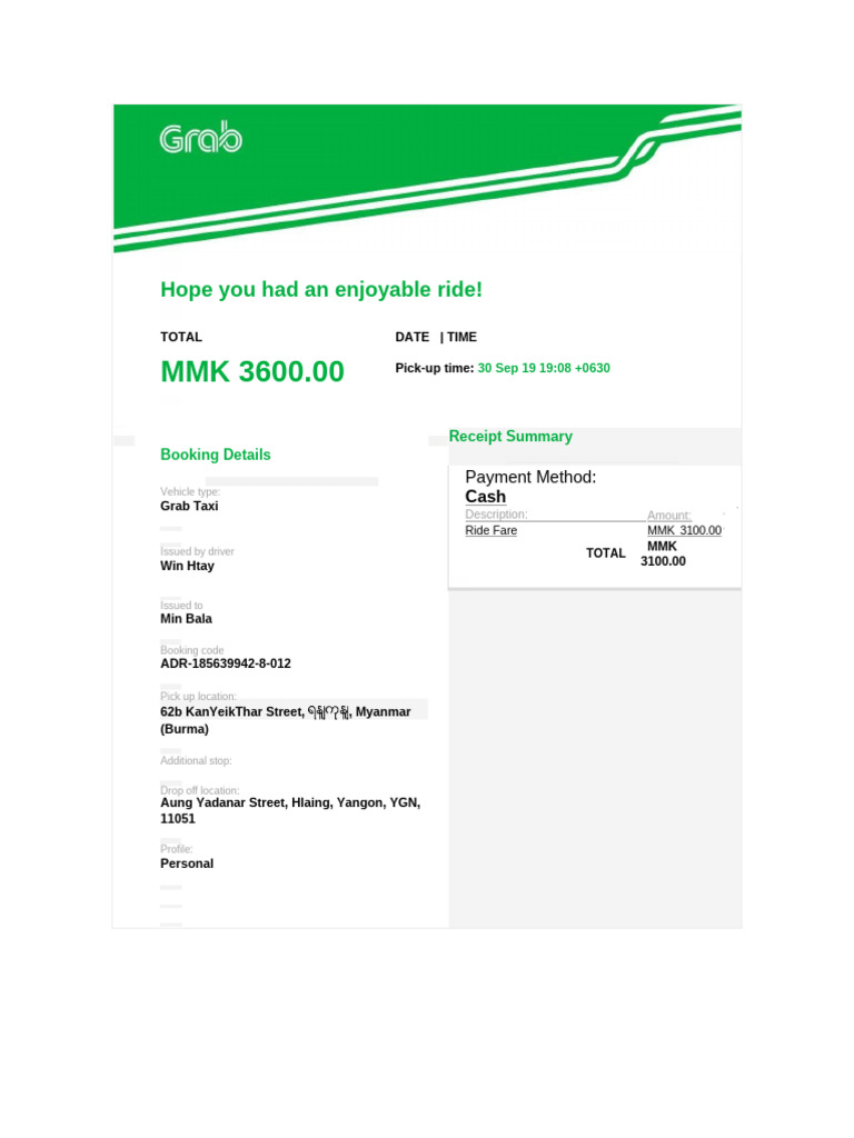 Grab Taxi Charges Claim1196919454804264967 | PDF