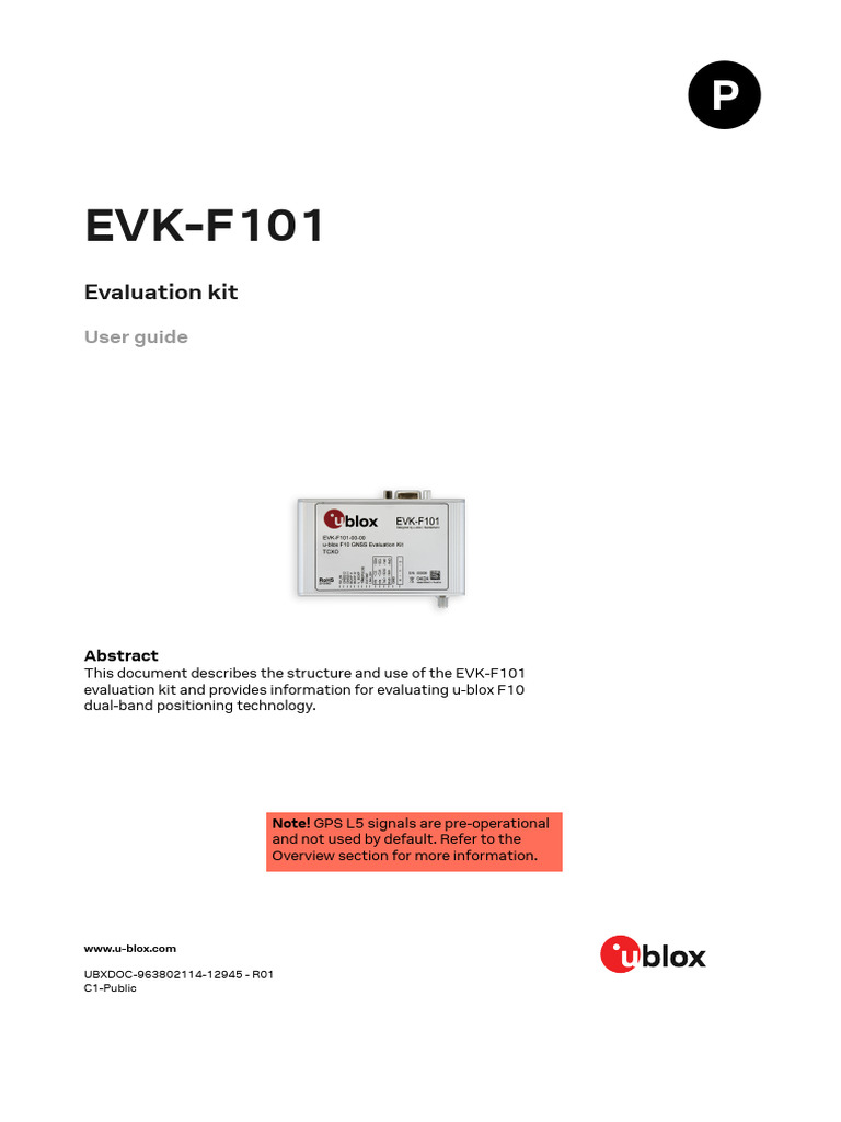 EVK F101 UserGuide UBXDOC 963802114 12945-3511429 | PDF | Usb | Global Positioning System