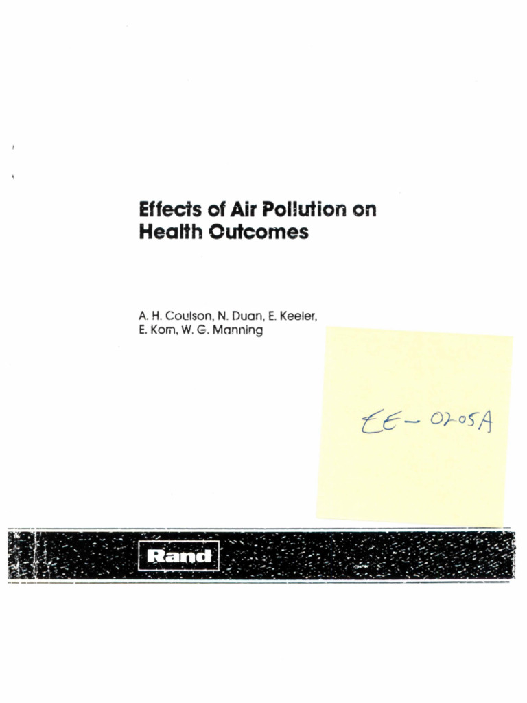 Effects of Air Pollution On: Health Outcomes | PDF | Air Pollution | Experiment