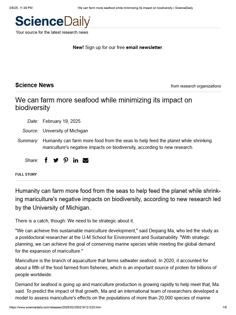 We Can Farm More Seafood While Minimizing Its Impact On Biodiversity ...