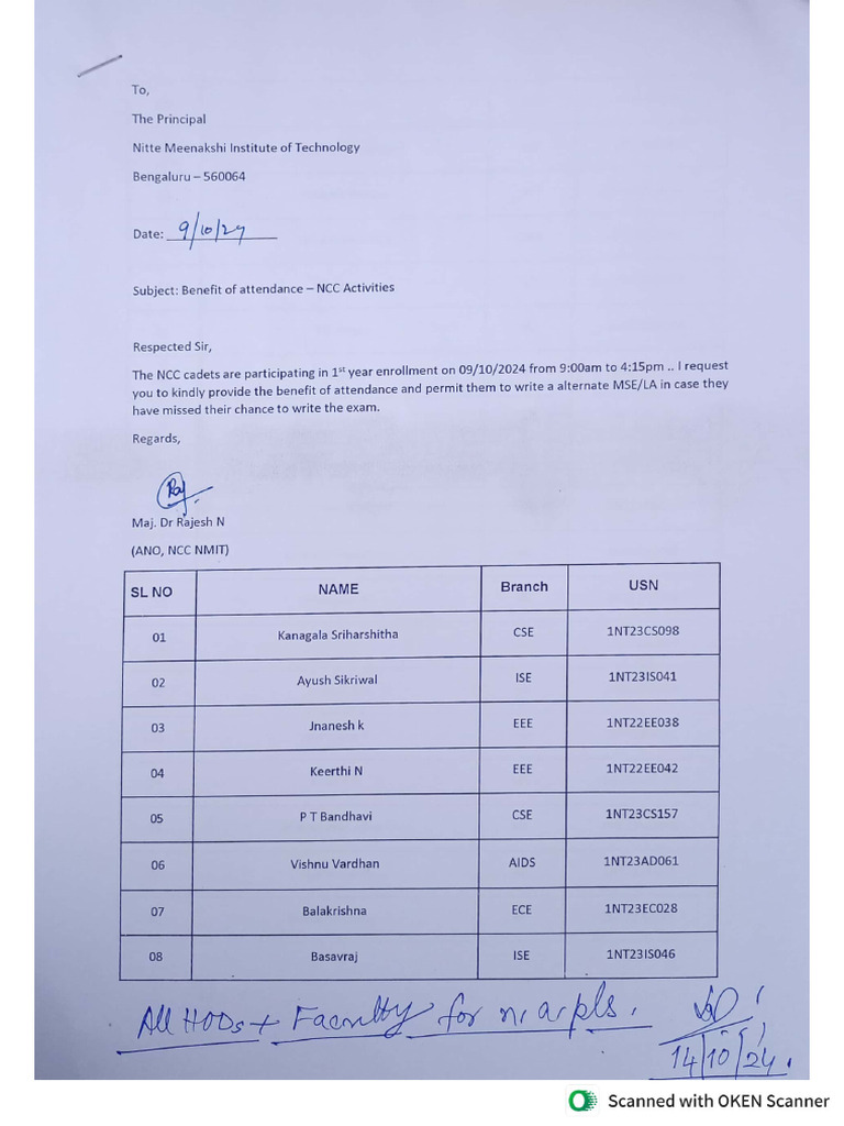 Attendance Letter | PDF