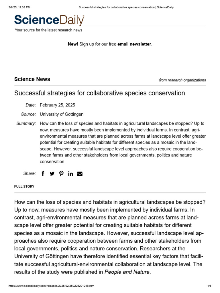 Successful Strategies For Collaborative Species Conservation ...
