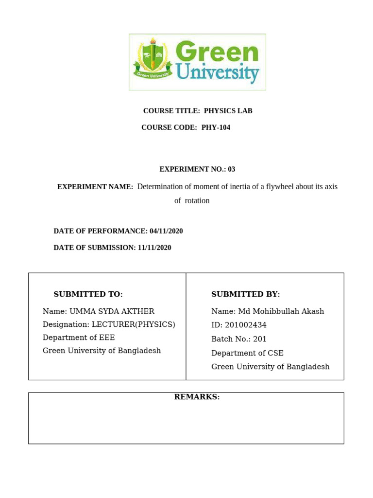 Ex-3 201002434 DG Phy104 | PDF | Mechanics | Physical Quantities