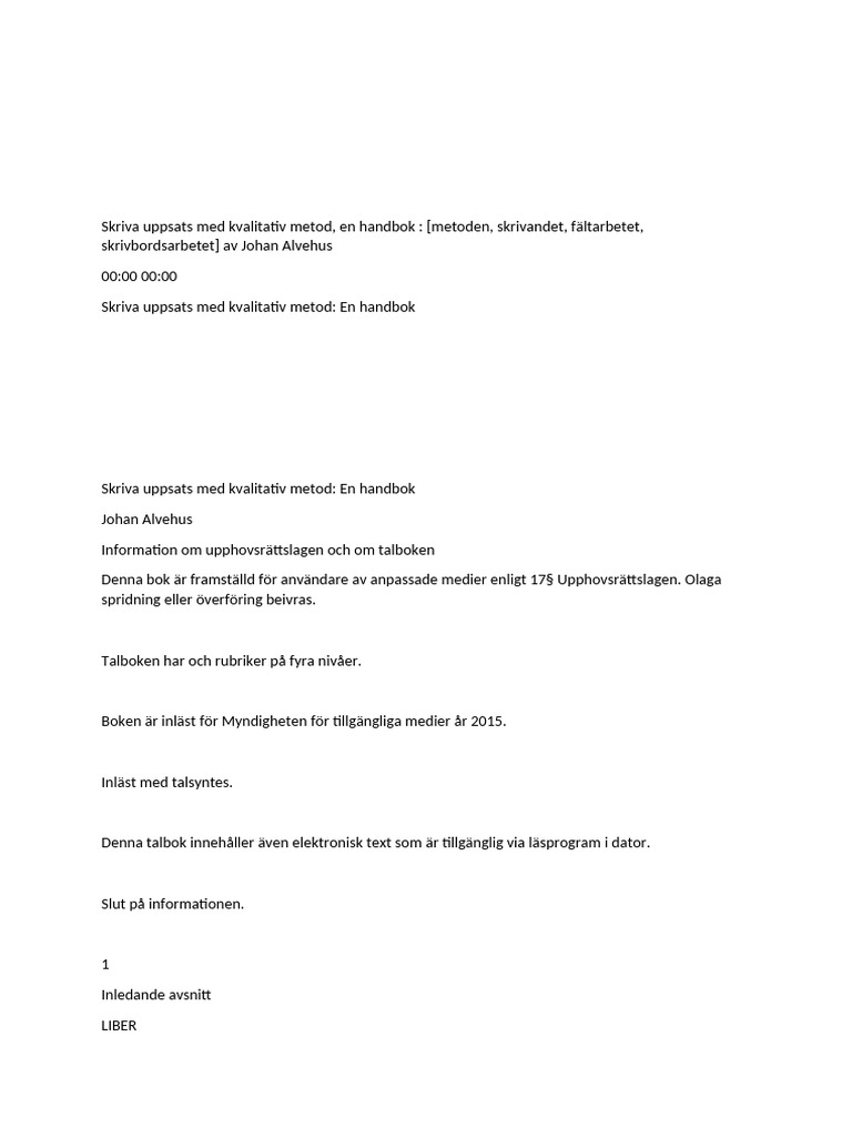 Skriva Uppsats Med Kvalitativ Metod | PDF