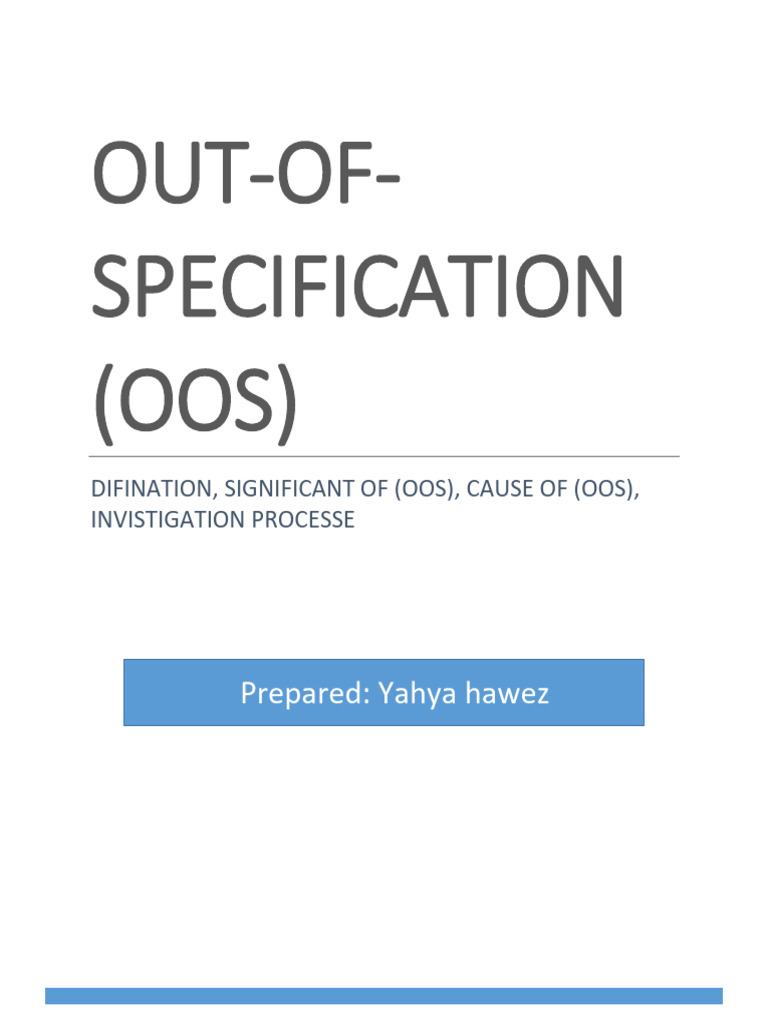 Out-of-Specification (OOS) | PDF | Specification (Technical Standard) | Sampling (Statistics)