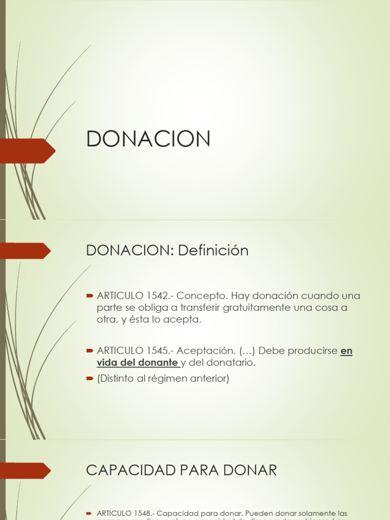 Donacion - Usufructo | PDF | Donación | Propiedad