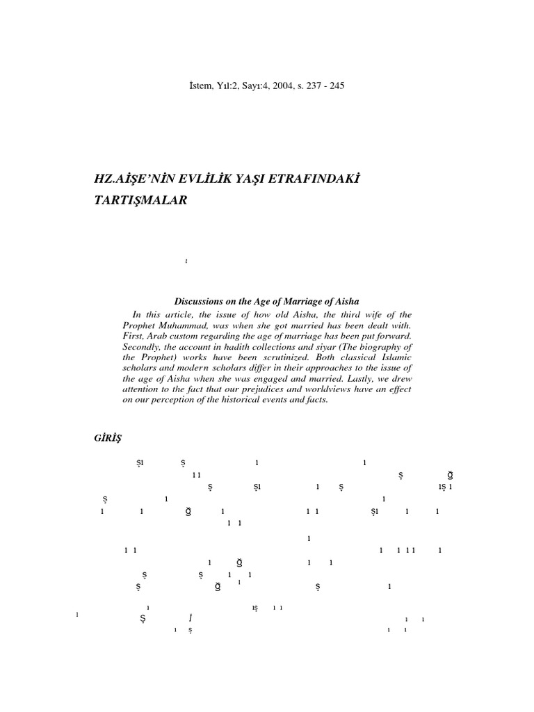 Istem 4 2004 HZ Aise Nin Evlilik Yasi Et | PDF