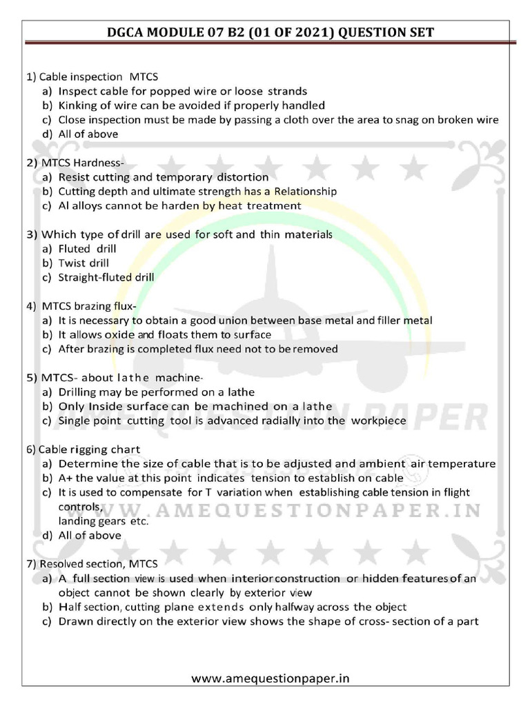 Dgca Module 07 b2 (01 of 2021) Question Set | PDF