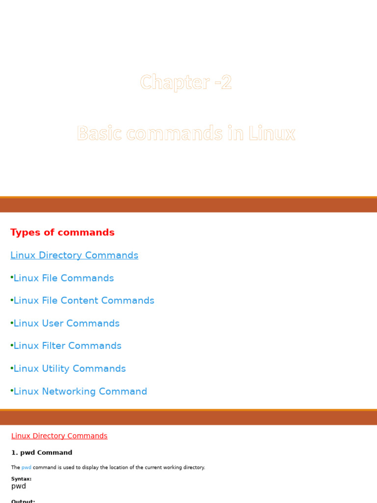 Linux ppt-2 Basic Commands (Autosaved) | PDF