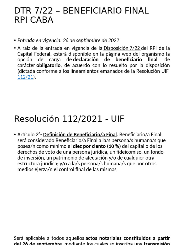 DTR 7-22 Beneficiario Final Rpi | PDF