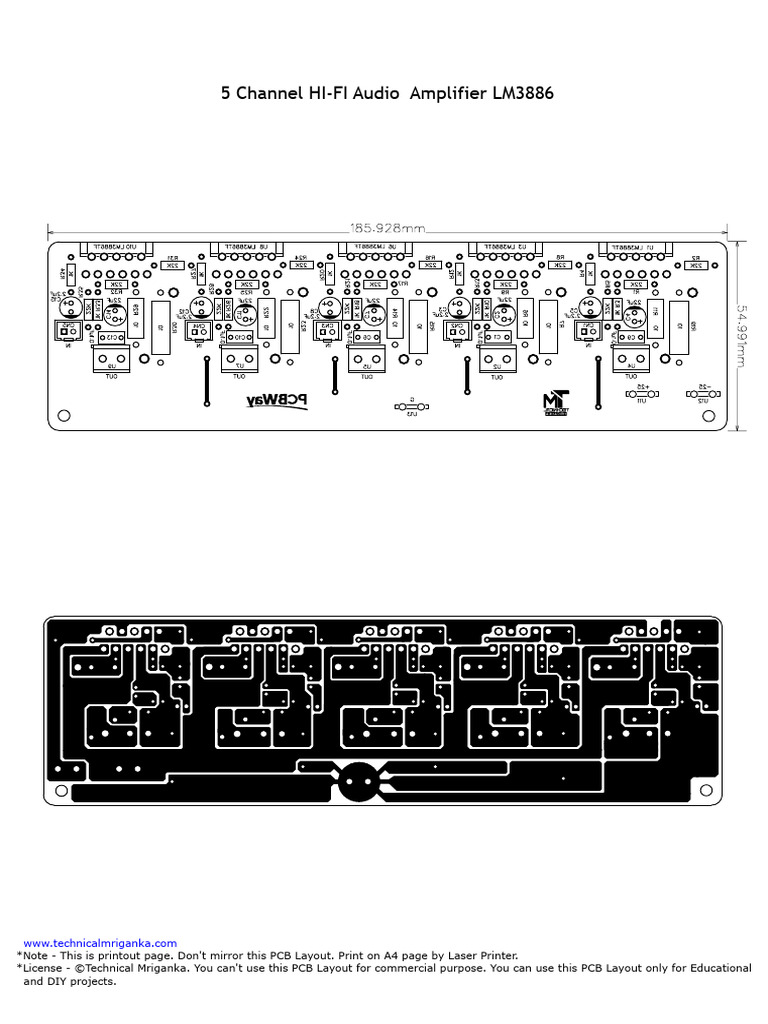 5 Channel HI-FI Audio Amplifier LM3886 | PDF | Computer Engineering | Electronic Engineering