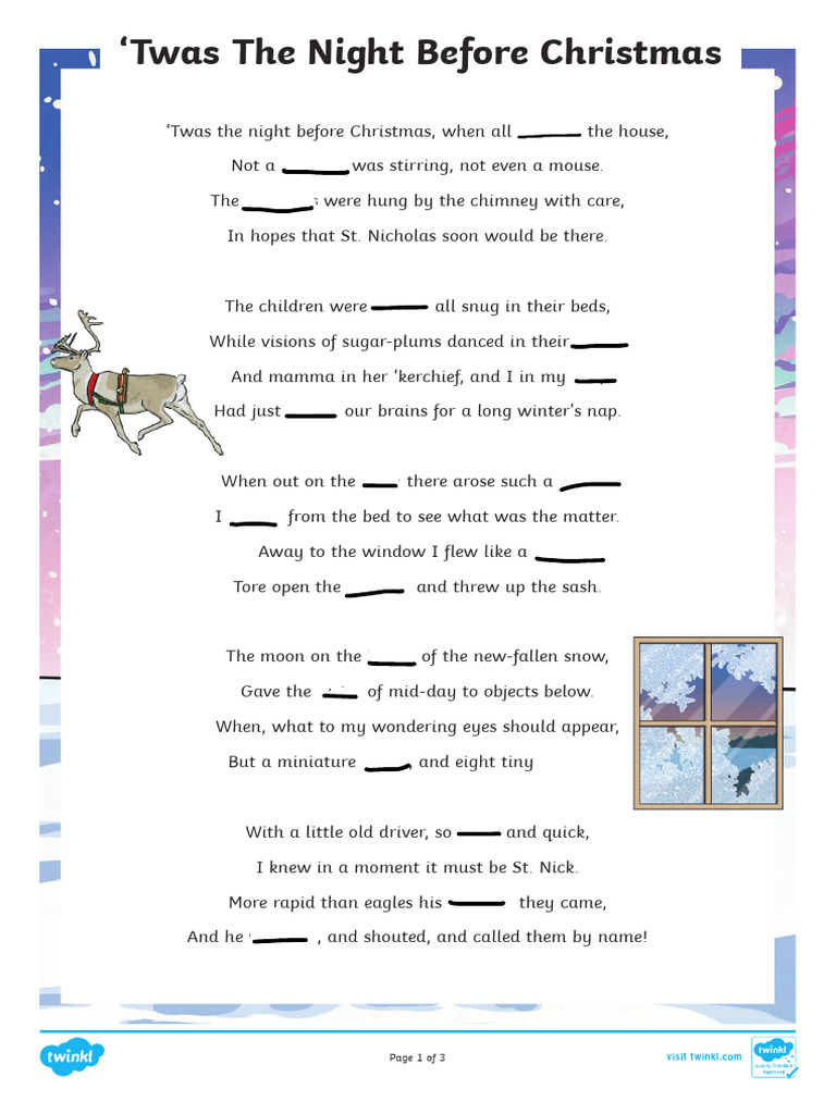 Twas The Night Before Christmas | PDF | Santa Claus's Reindeer | Christmas