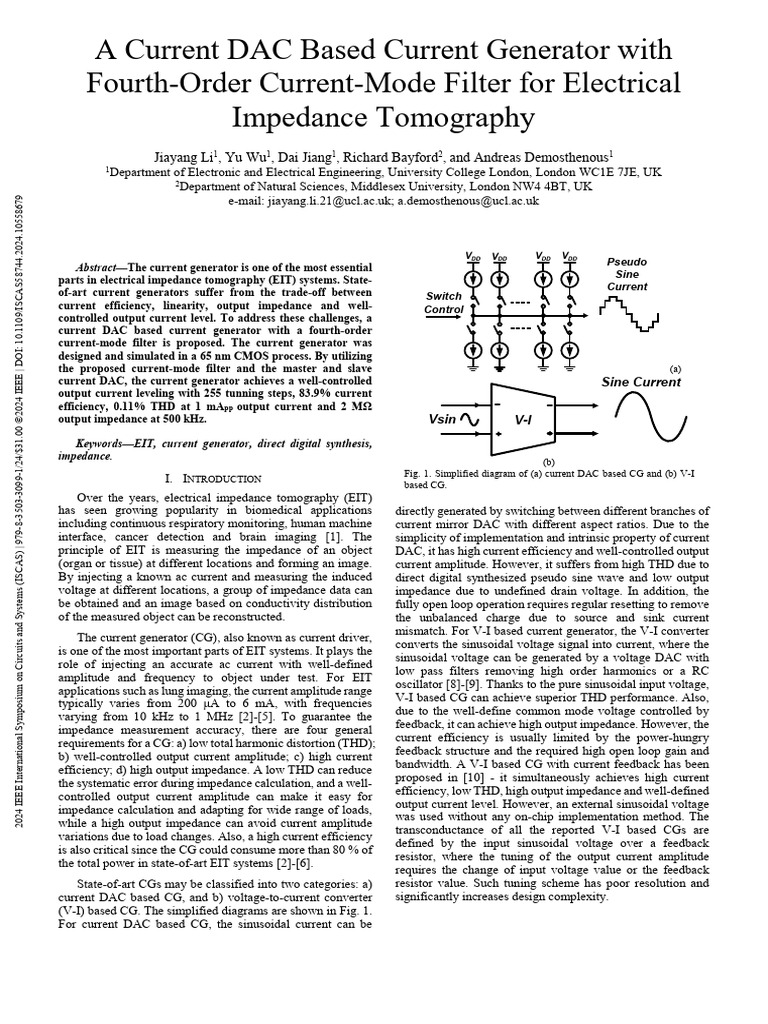 A Current DAC Based Current Generator With Fourth-Order Current-Mode ...