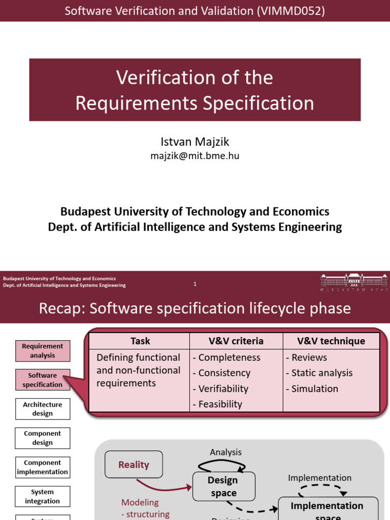 SWVV L02b Requirements Verification | PDF | Formal Verification ...