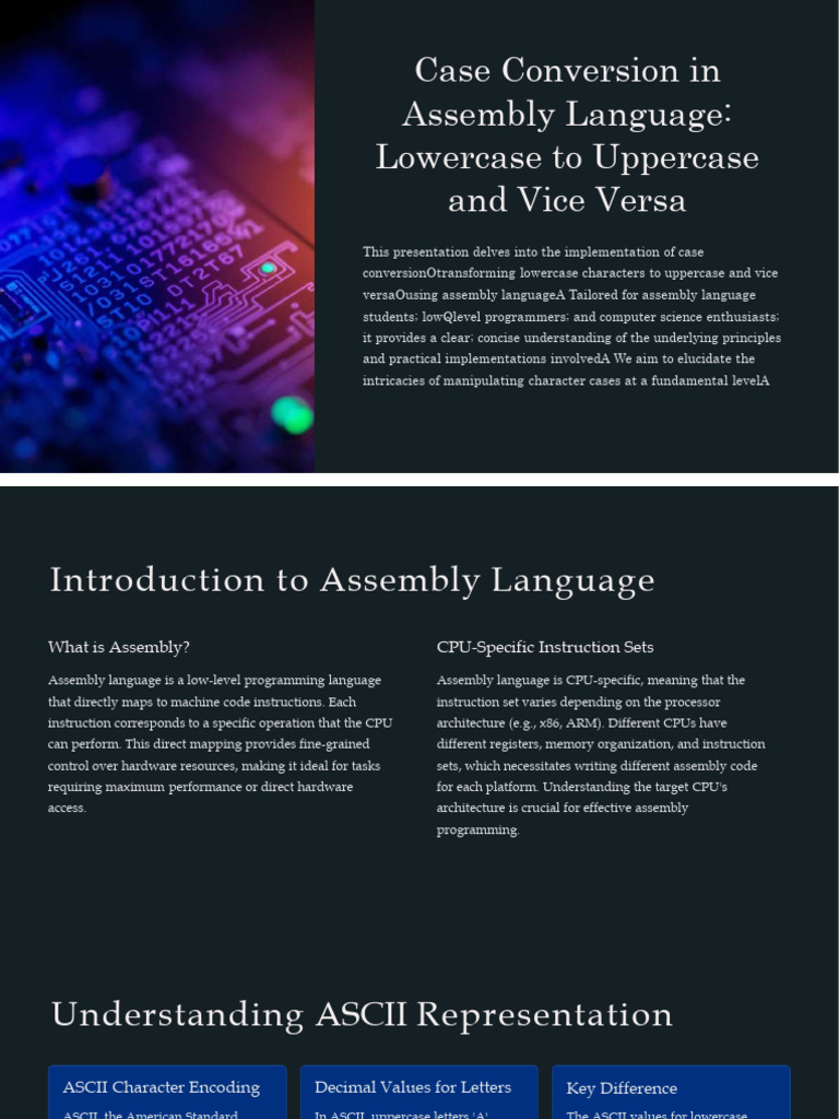 Case Conversion in Assembly Language Lowercase To Uppercase and Vice ...