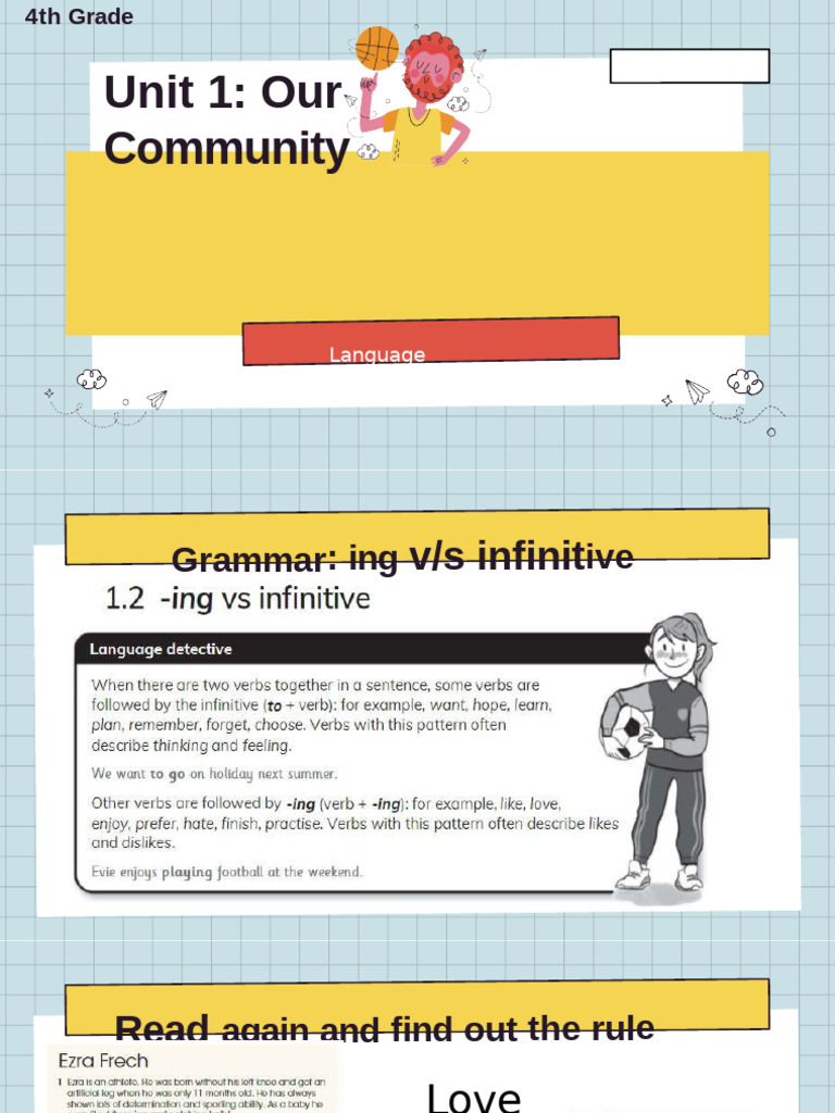 4th Grade Grammar: Ing vs Infinitive | PDF