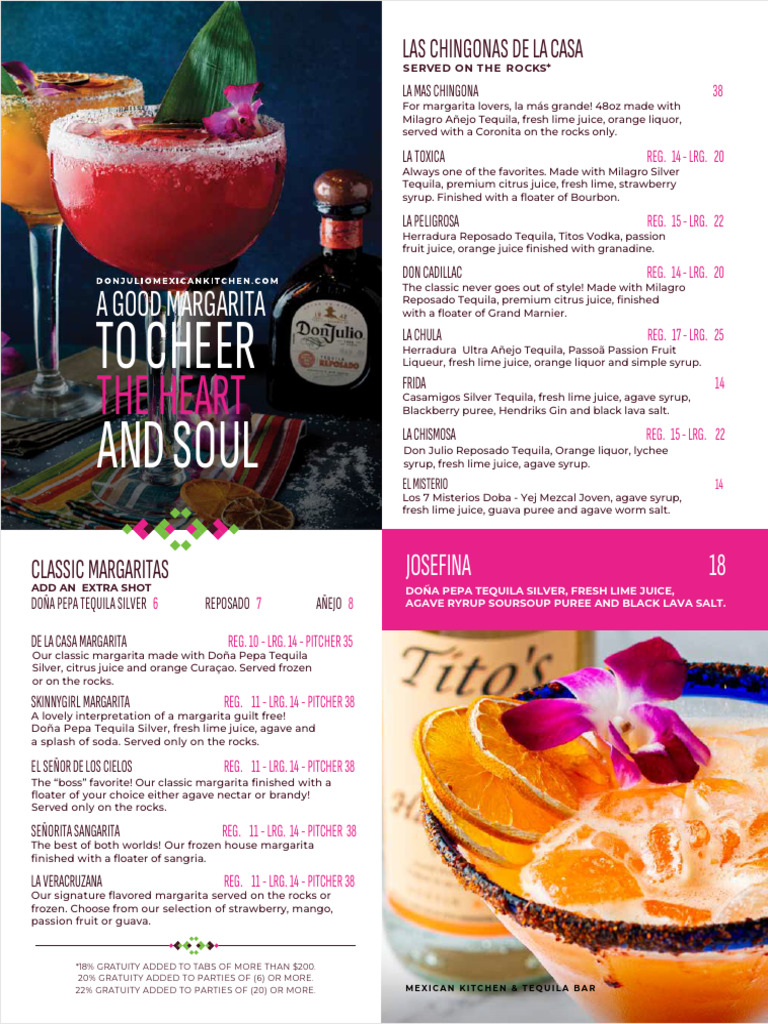 Don Julio Drink Menu 2024 | PDF | Drink