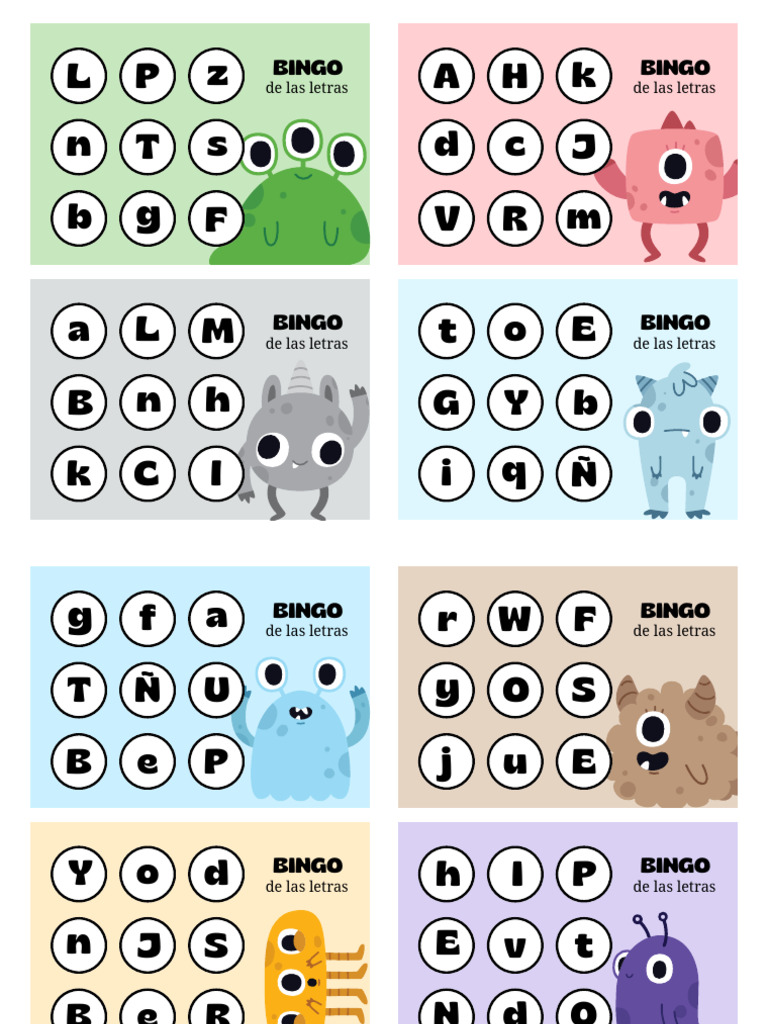 Bingo de Las Letras | PDF