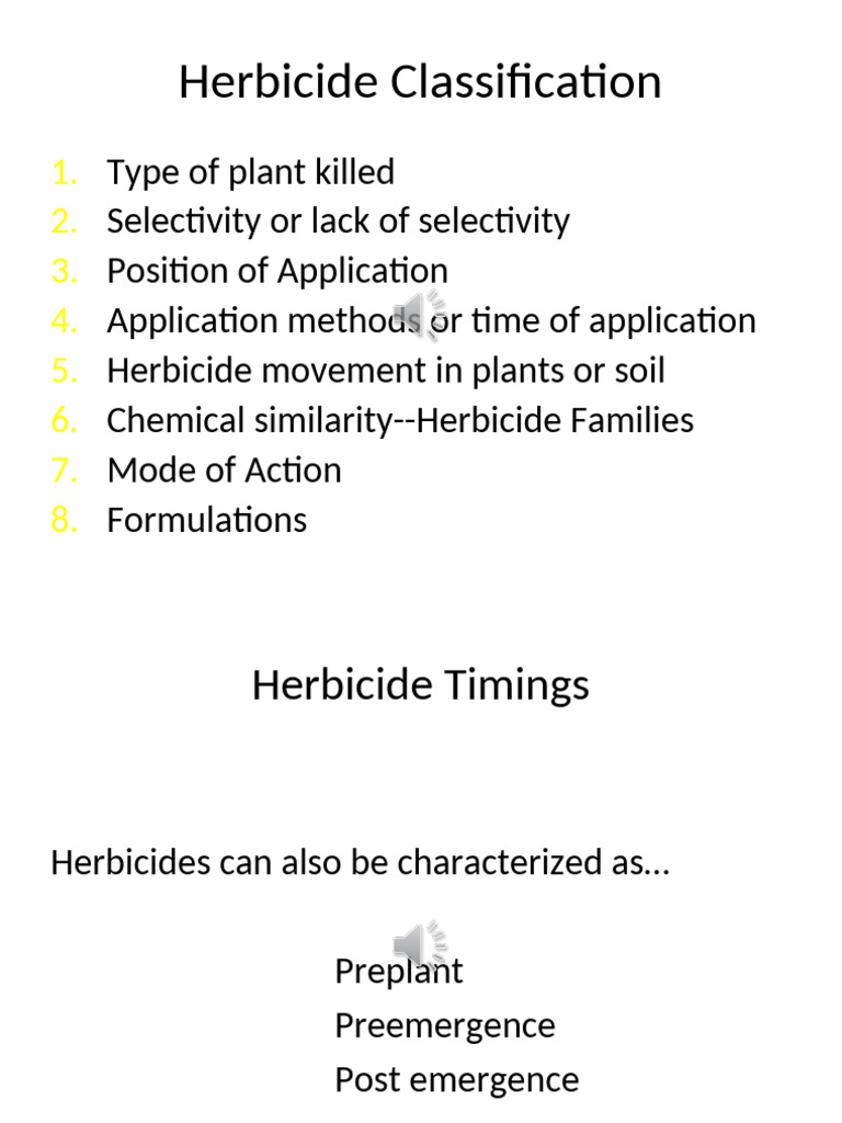 Herbicide Application and Classification | PDF | Herbicide | Weed