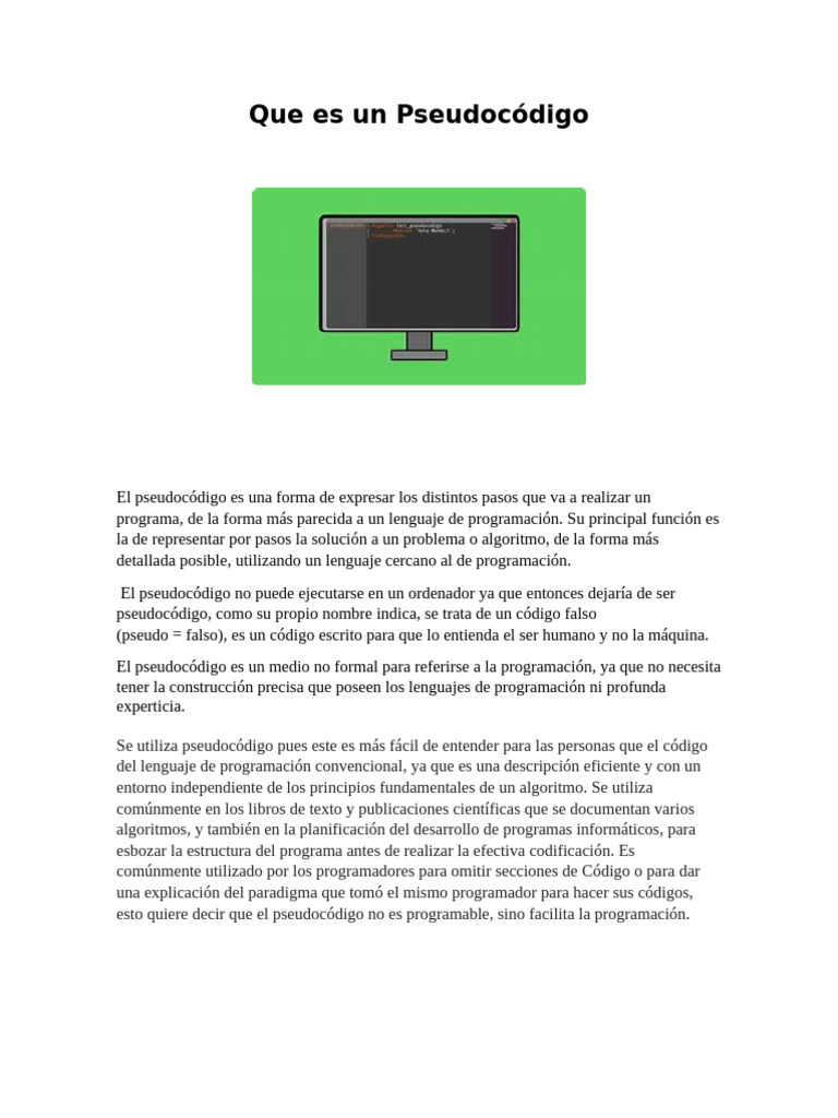 Taller N1 Pseudocódigo | PDF | Programación de computadoras | Algoritmos