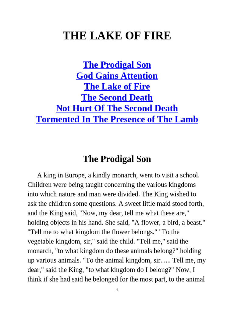 THE LAKE OF FIRE | PDF | Hell | Salvation