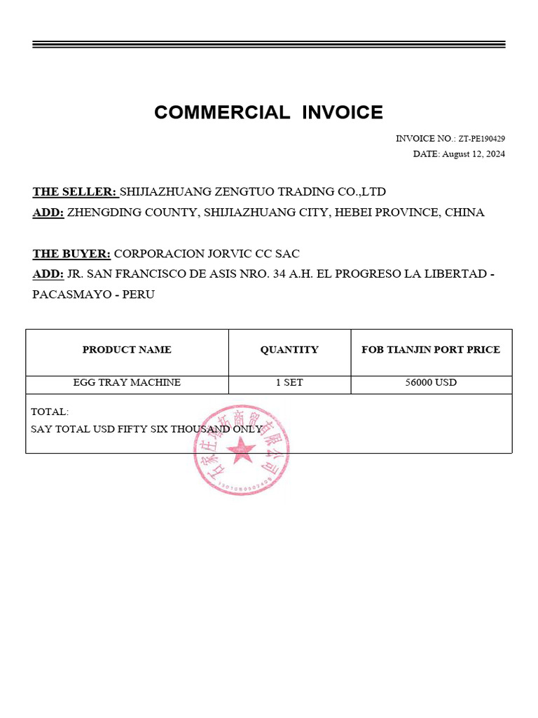 COMMERCIAL INVOICE | PDF