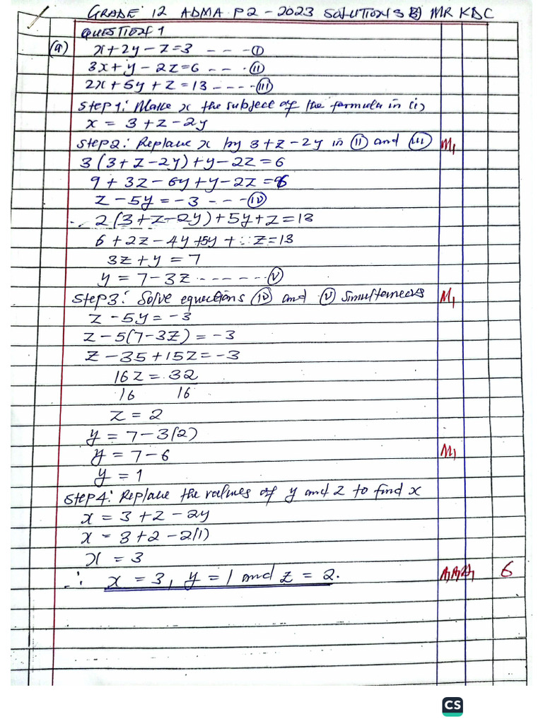 Addma G12 P2 Solutions | PDF